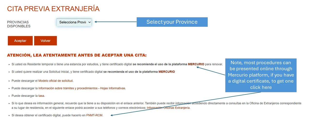 Cita Previa How to schedule an appointment for your NIE application Step 2