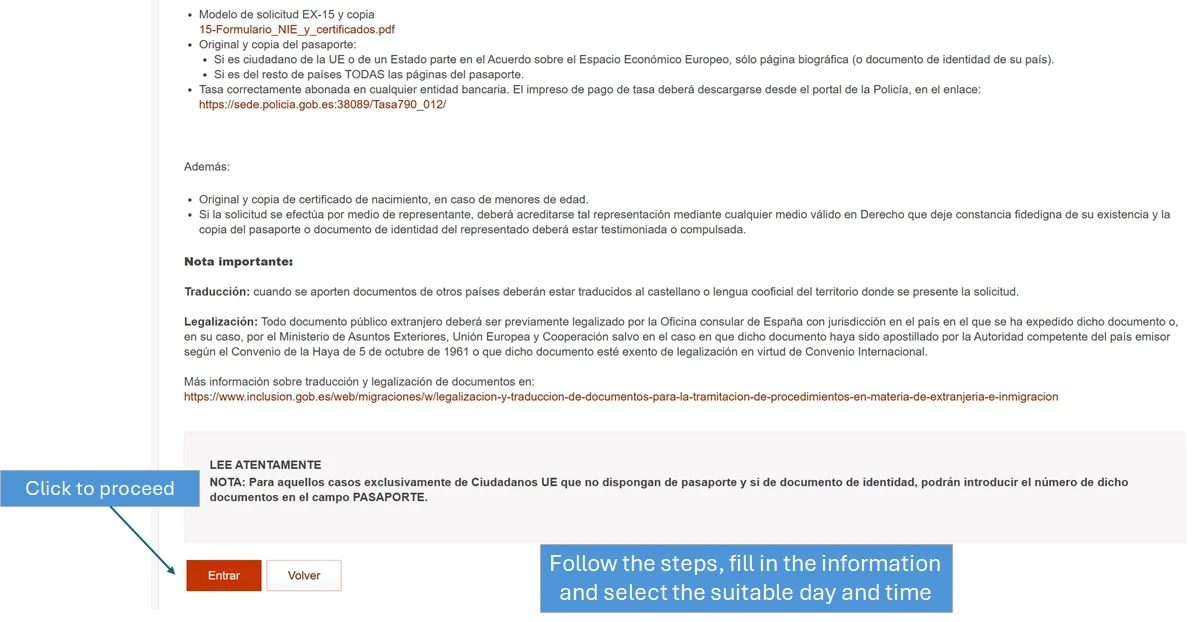 Cita Previa How to schedule an appointment for your NIE application Step 4